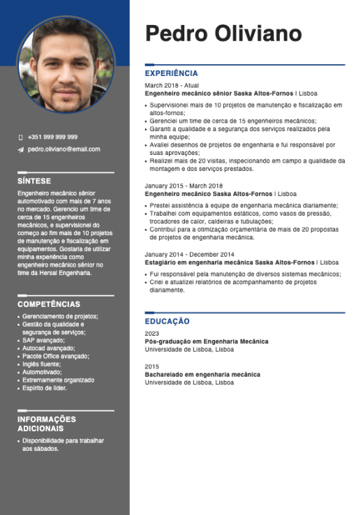 Melhores modelos de currículo profissional de Portugal